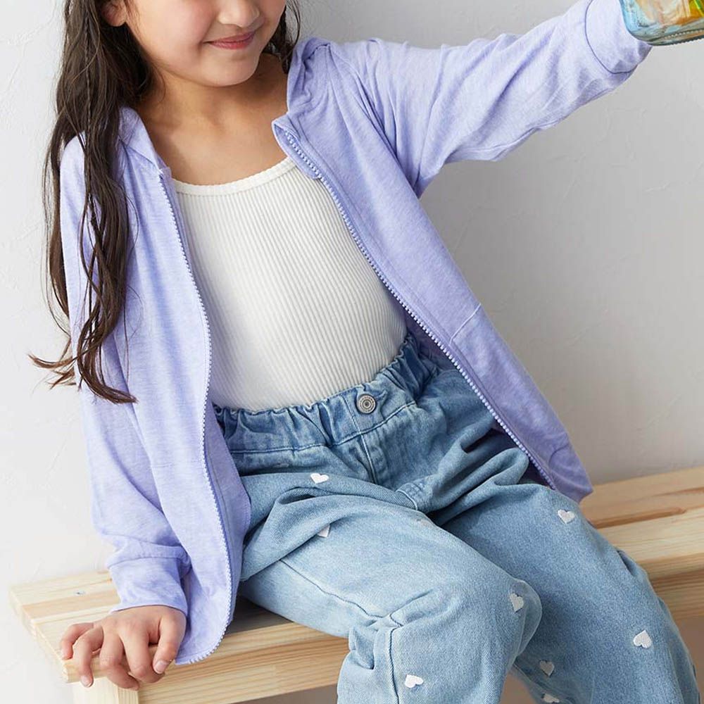 日本 devirock - 90%抗UV 輕薄透氣防曬連帽小外套-羅蘭紫｜媽咪愛