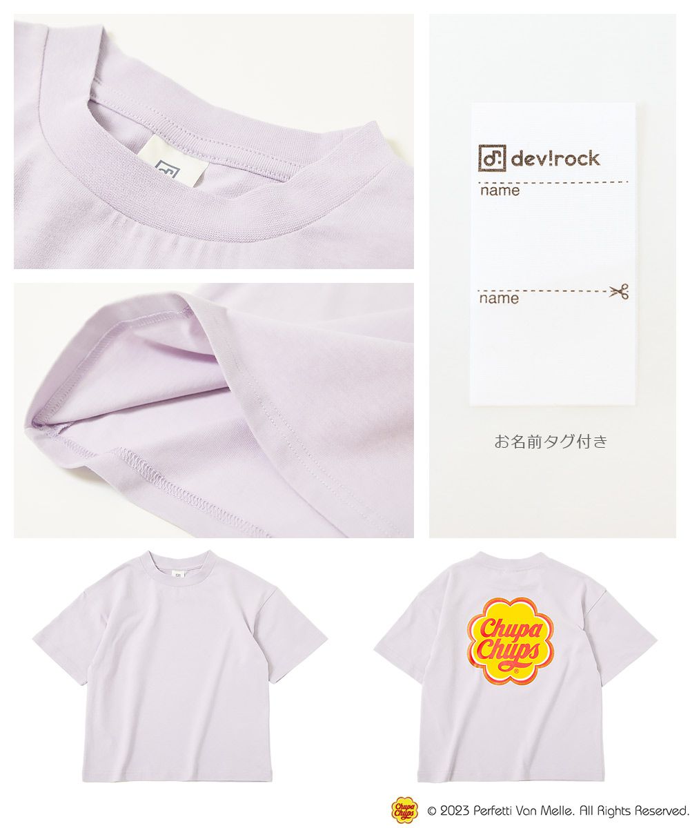 日本 devirock - 加倍佳棒棒糖聯名 背後印花上衣-黑｜媽咪愛