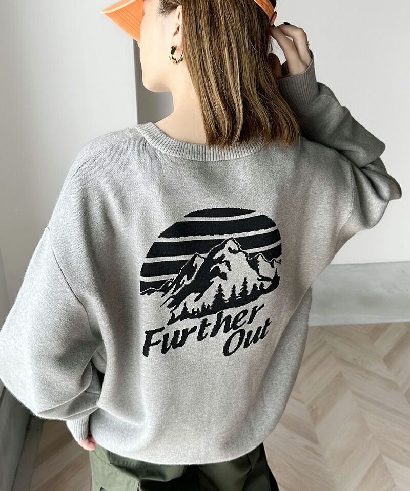 日本 Classical Elf - Java聯名 2WAY美式復古印花針織毛衣-水藍｜媽咪愛