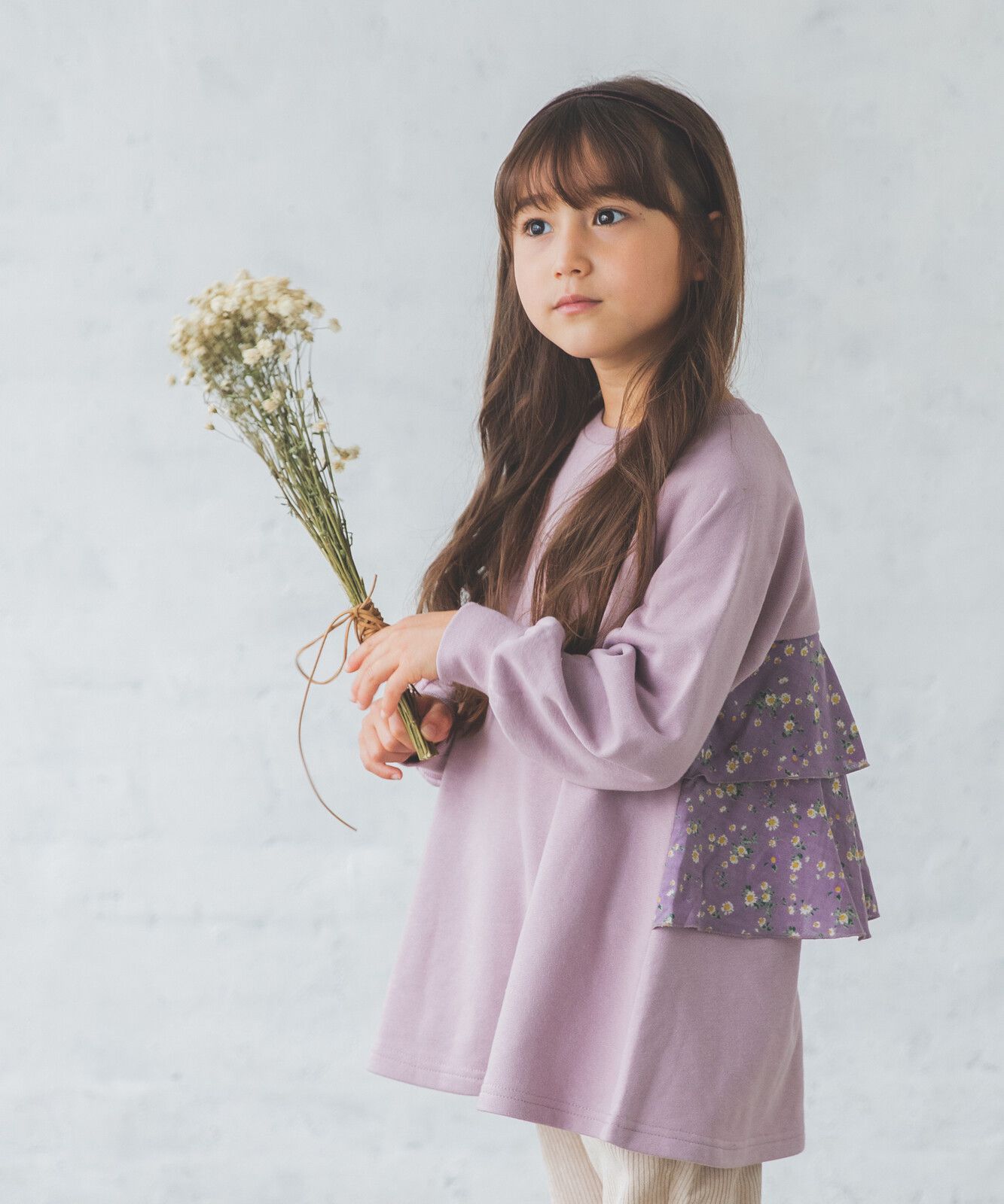 日本 PAIRMANON - 後層次拼接柔軟長袖上衣-點點-薄荷｜媽咪愛