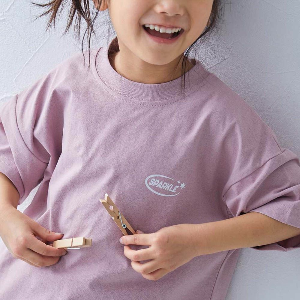 日本 devirock - 抗UV 不易皺速乾印花短袖上衣-胸前小logo-粉紅｜媽咪愛