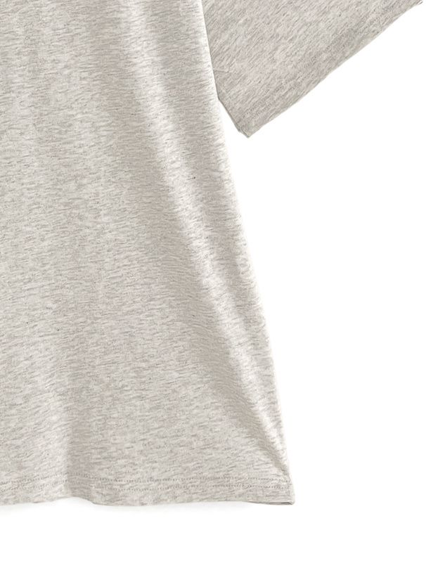 日本 GRL - 100%棉 復古立體印花短T-滑板薯條-燕麥灰 (F)｜媽咪愛