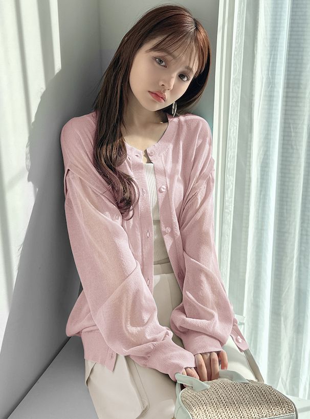 日本 GRL - 2WAY嫘縈混泡泡袖薄外套-奶油黃 (F)｜媽咪愛