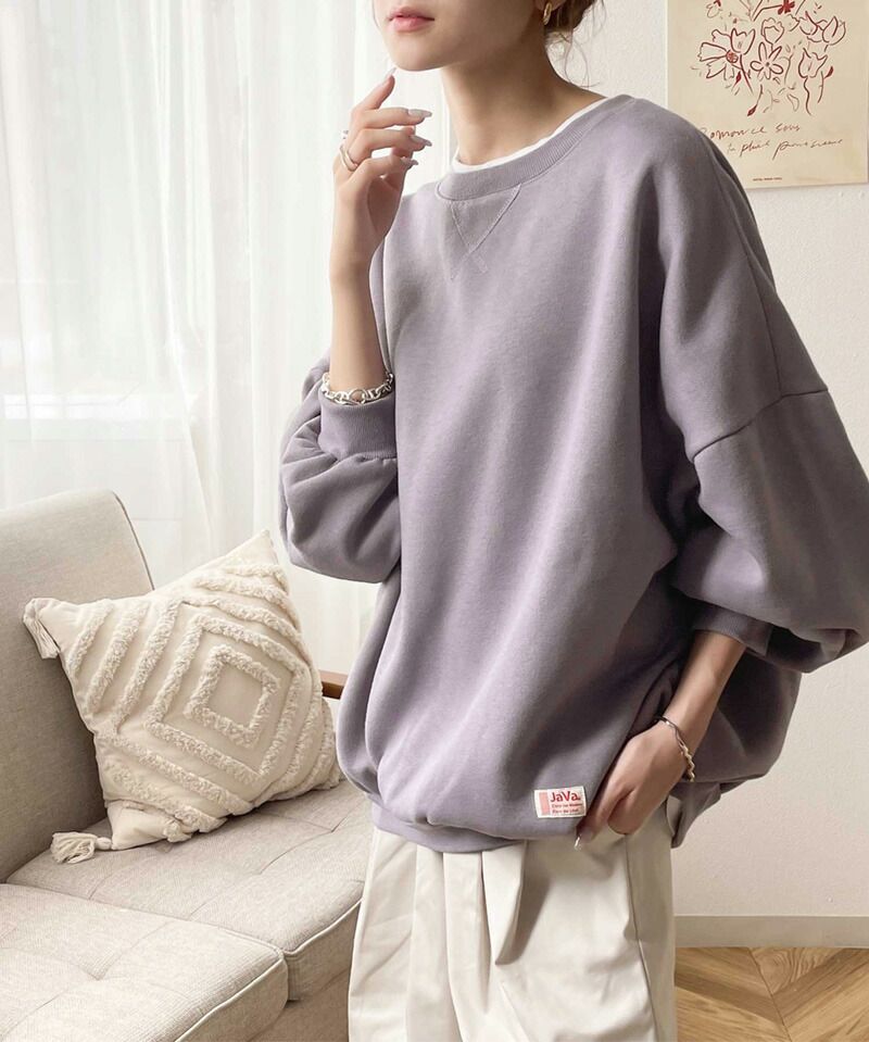 日本 Classical Elf - Java聯名 裏起毛純色休閒長袖上衣-煙燻綠｜媽咪愛