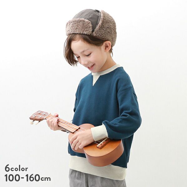 日本 devirock - 純棉 舒適百搭長袖大學T-V字設計-藍｜媽咪愛