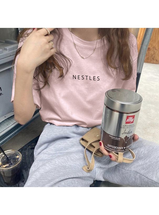 日本 GRL - 100％棉 LOGO短袖上衣-深灰 (F)｜媽咪愛