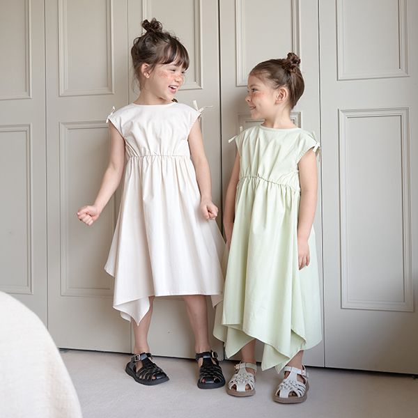 日本 Lycee mine - 不規則飄逸感無袖洋裝-萊姆｜媽咪愛