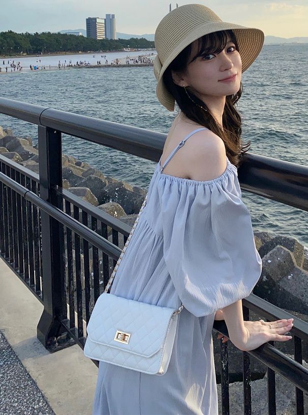 日本 GRL - 2WAY簡約浪漫收腰泡泡袖洋裝-咖啡 (F)｜媽咪愛