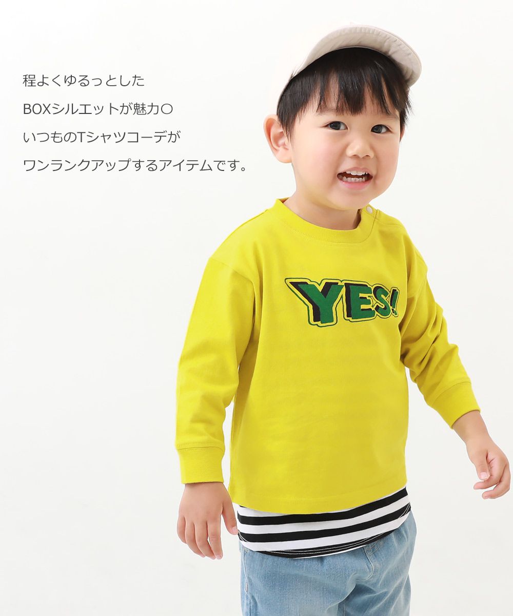 日本 devirock - 100%棉 定番百搭印花長T-YOUTH-深藍｜媽咪愛