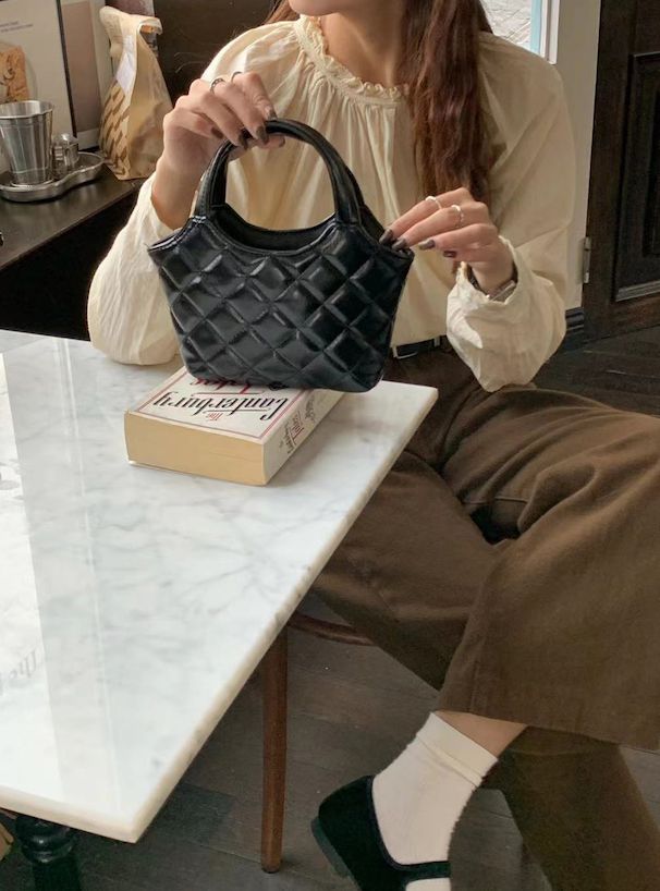 日本 GRL - 2WAY時尚漆皮金屬鏈側背小包-時尚黑 (F)｜媽咪愛