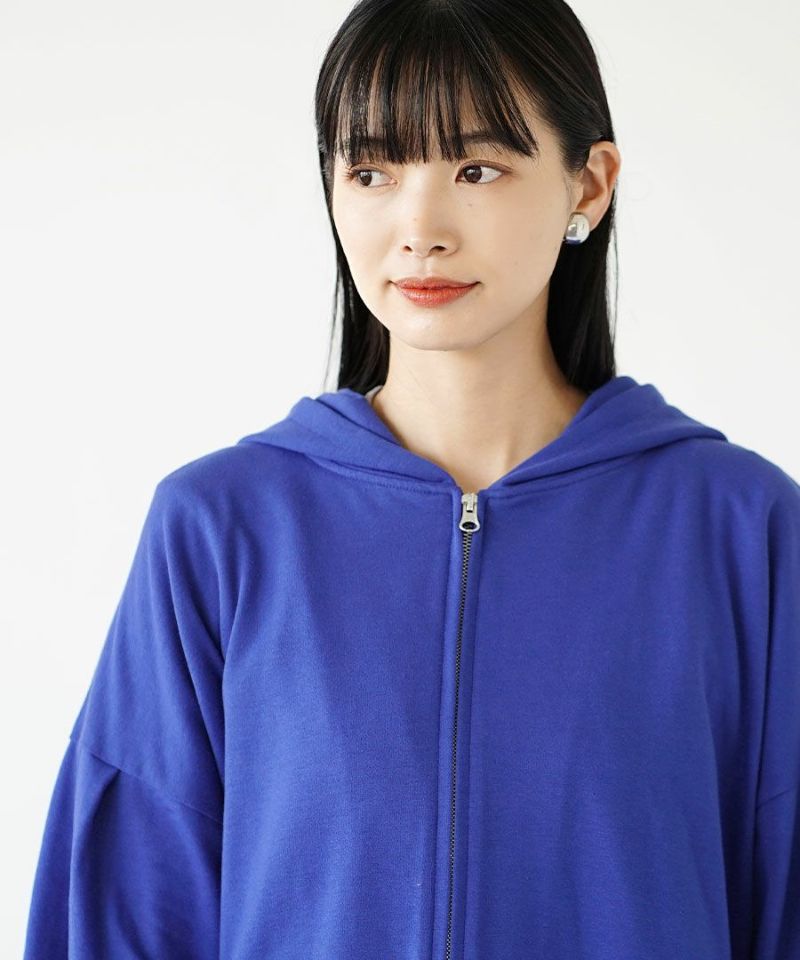 日本 zootie - konare裏毛 短版休閒連帽薄外套-寶藍｜媽咪愛