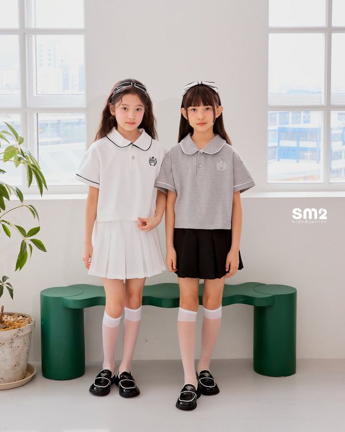 韓國 sm2 - 大女孩風格百褶短裙-白｜媽咪愛
