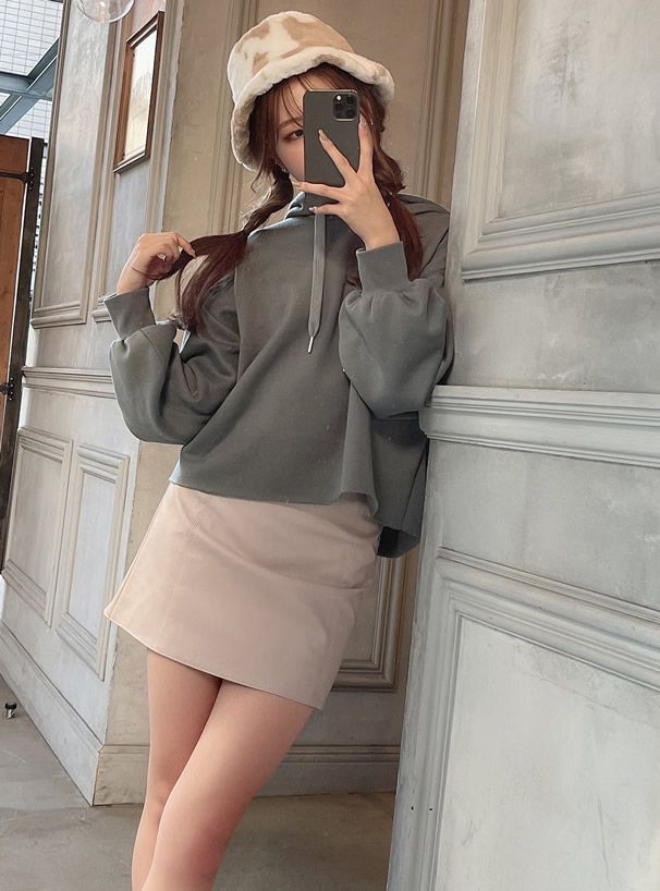 日本 GRL - 皮質時尚修身短裙-黑｜媽咪愛