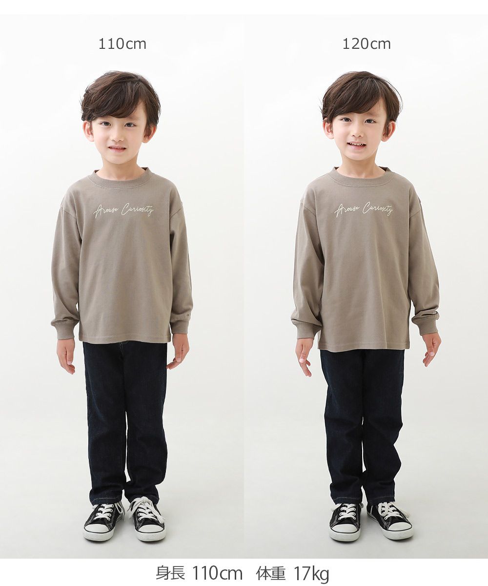 日本 devirock - 純棉 定番百搭印花長T-滑板來了-紫藍｜媽咪愛