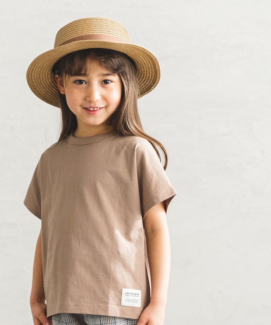 日本 PAIRMANON - 100%柔棉 素面短T(孩子)-粉｜媽咪愛