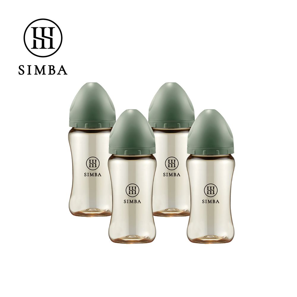 Simba 小獅王辛巴 - 蘊蜜鉑金PPSU寬口防脹氣奶瓶4支組(270ml)-治綠｜媽咪愛