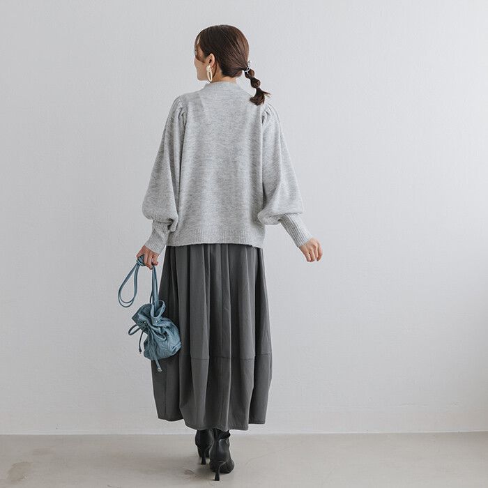 日本 ihuu - 優雅珍珠釦薄針織外套-淺灰｜媽咪愛