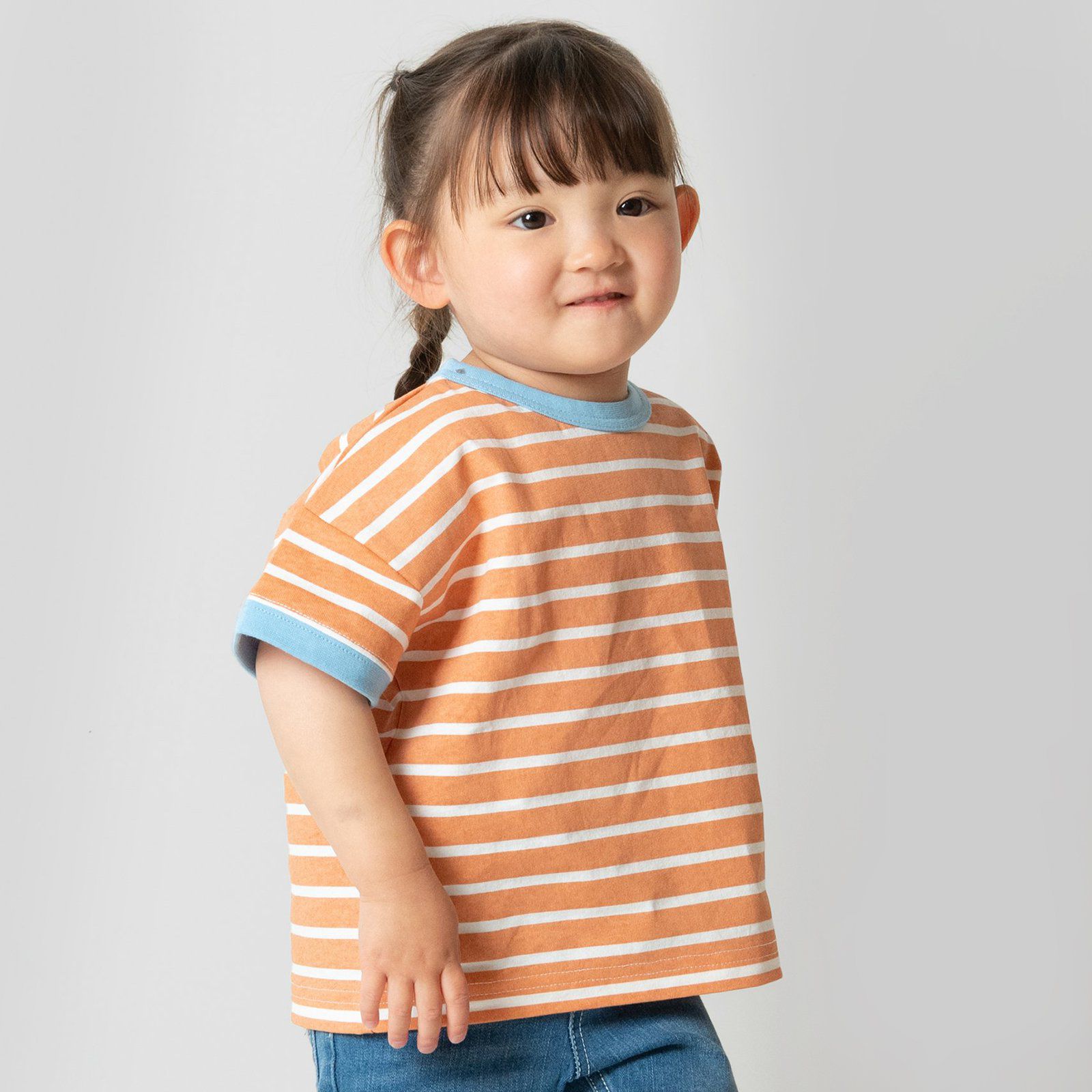 日本 Chil2 - 100%棉 百搭條紋短袖上衣-海軍藍x白｜媽咪愛