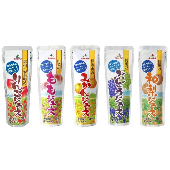 日本GOLD-PAK - 水果果汁棒-福岡草莓果汁-80g_5入組｜媽咪愛