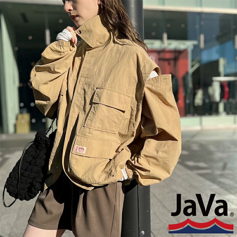 日本 Classical Elf - Java聯名 2WAY工裝感輕量休閒薄外套-軍綠｜媽咪愛