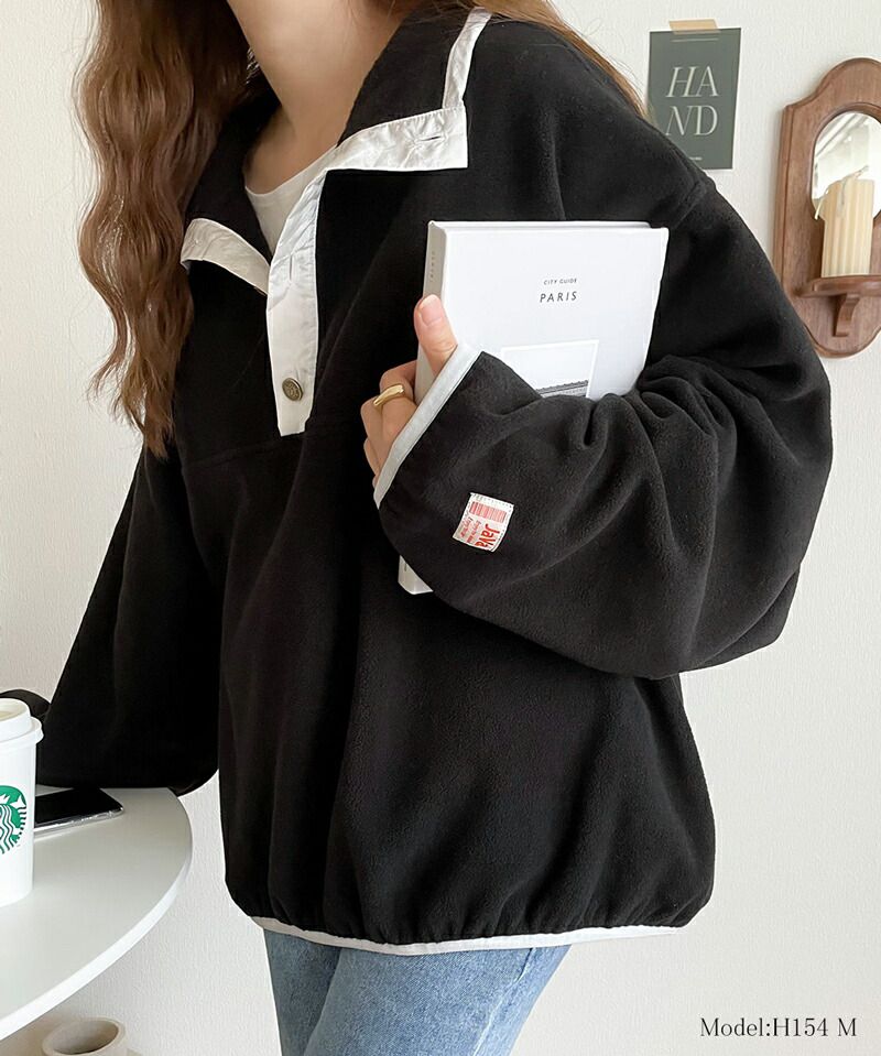 日本 Classical Elf - POLO翻領設計休閒長袖上衣-灰x紫｜媽咪愛