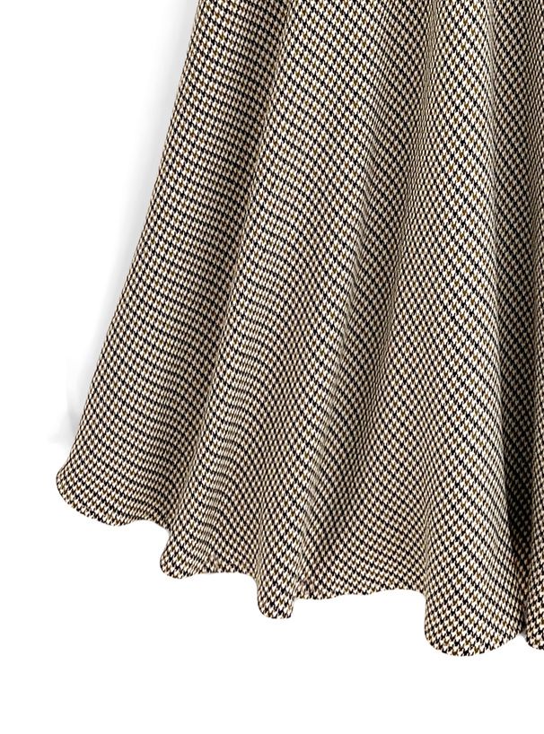 日本 GRL - 千鳥格紋修身長裙-卡其｜媽咪愛