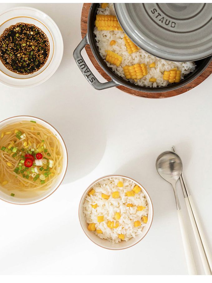 韓國 SSUEIM - RETRO系列極簡ins陶瓷飯碗2件組11cm (橘色)｜媽咪愛