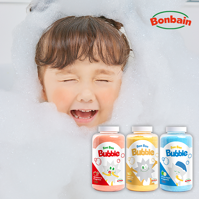 韓國 Bonbain - 泡泡潤膚沐浴粉-草莓紅 150g｜媽咪愛