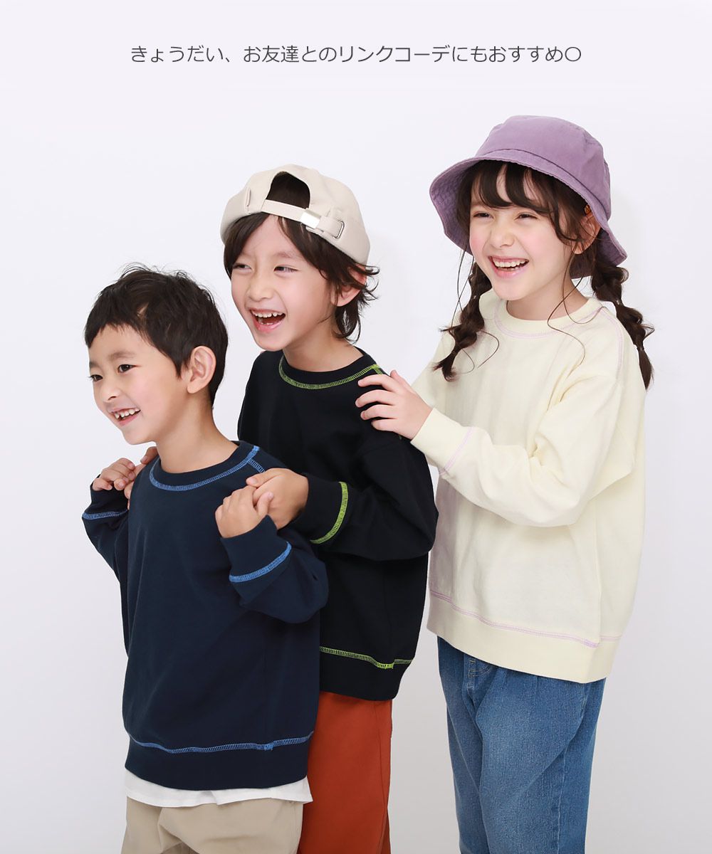 日本 devirock - 100%棉 圓領薄長袖上衣-黑｜媽咪愛