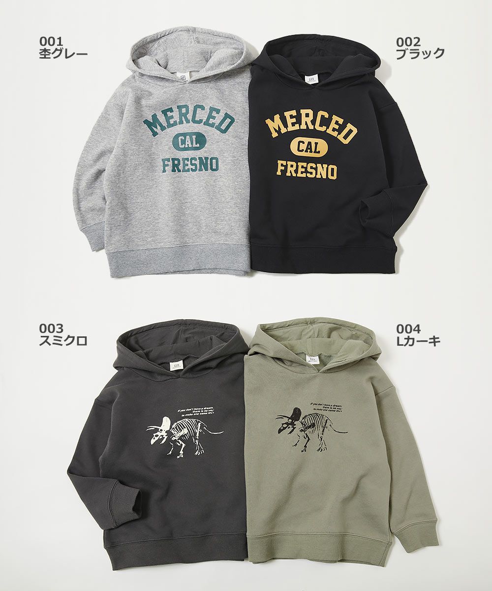 日本 devirock - 秋冬定番 印花長袖帽T-MERCED-淺灰｜媽咪愛