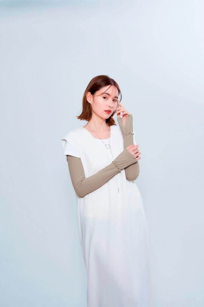 日本 COGIT - 99%抗UV！涼感時尚羅紋防曬袖套-摩卡棕｜媽咪愛