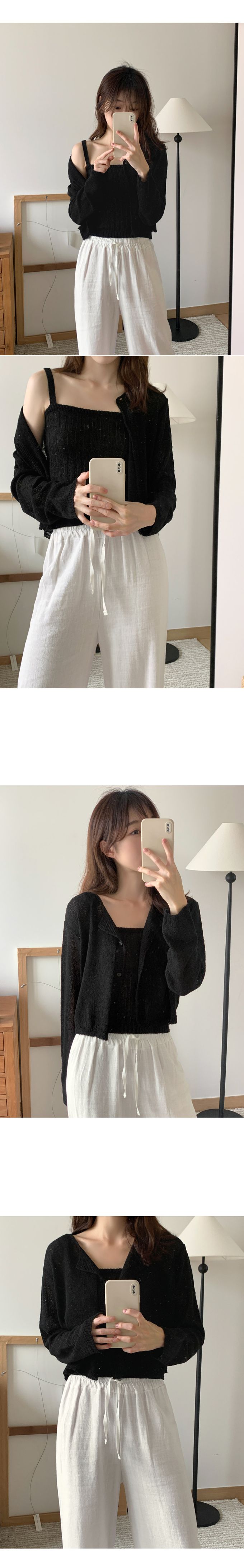 韓國 98doci - 兩件式針織背心外套-奶油｜媽咪愛