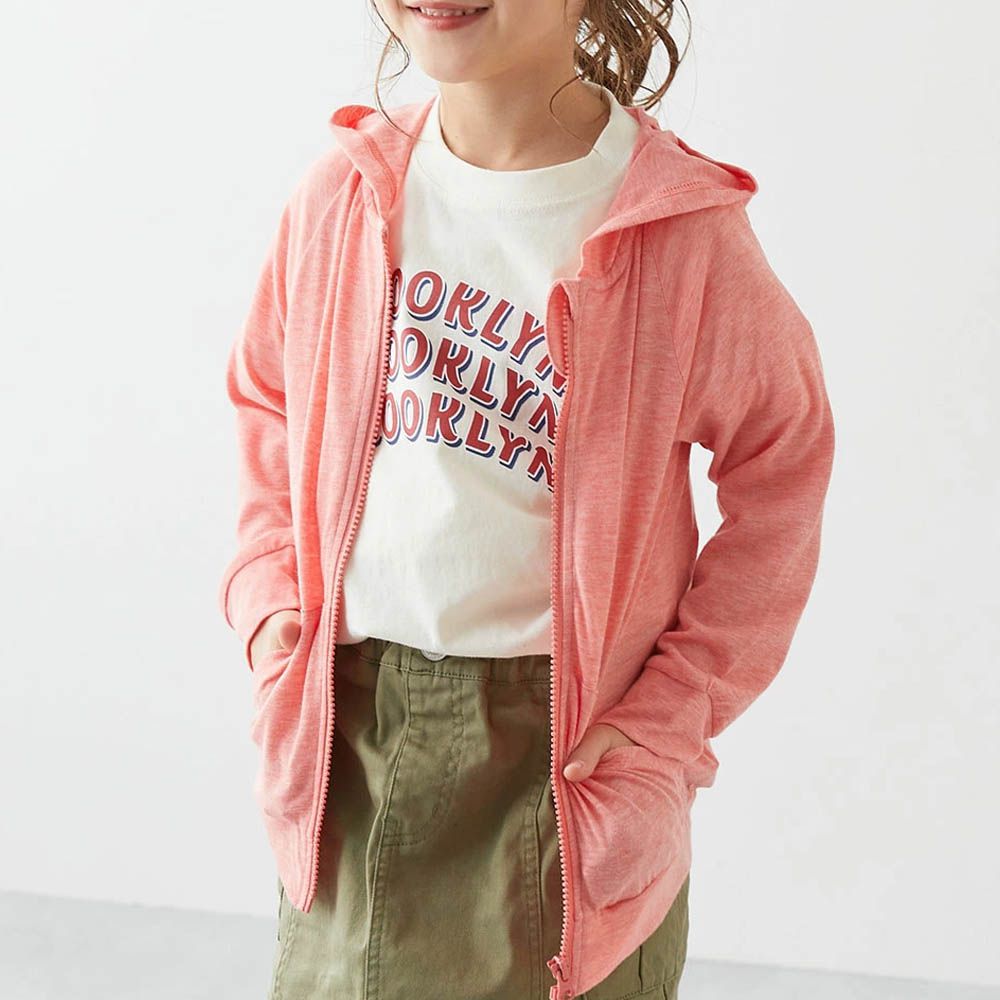 日本 devirock - 90%抗UV 輕薄透氣防曬連帽小外套-亮橘｜媽咪愛