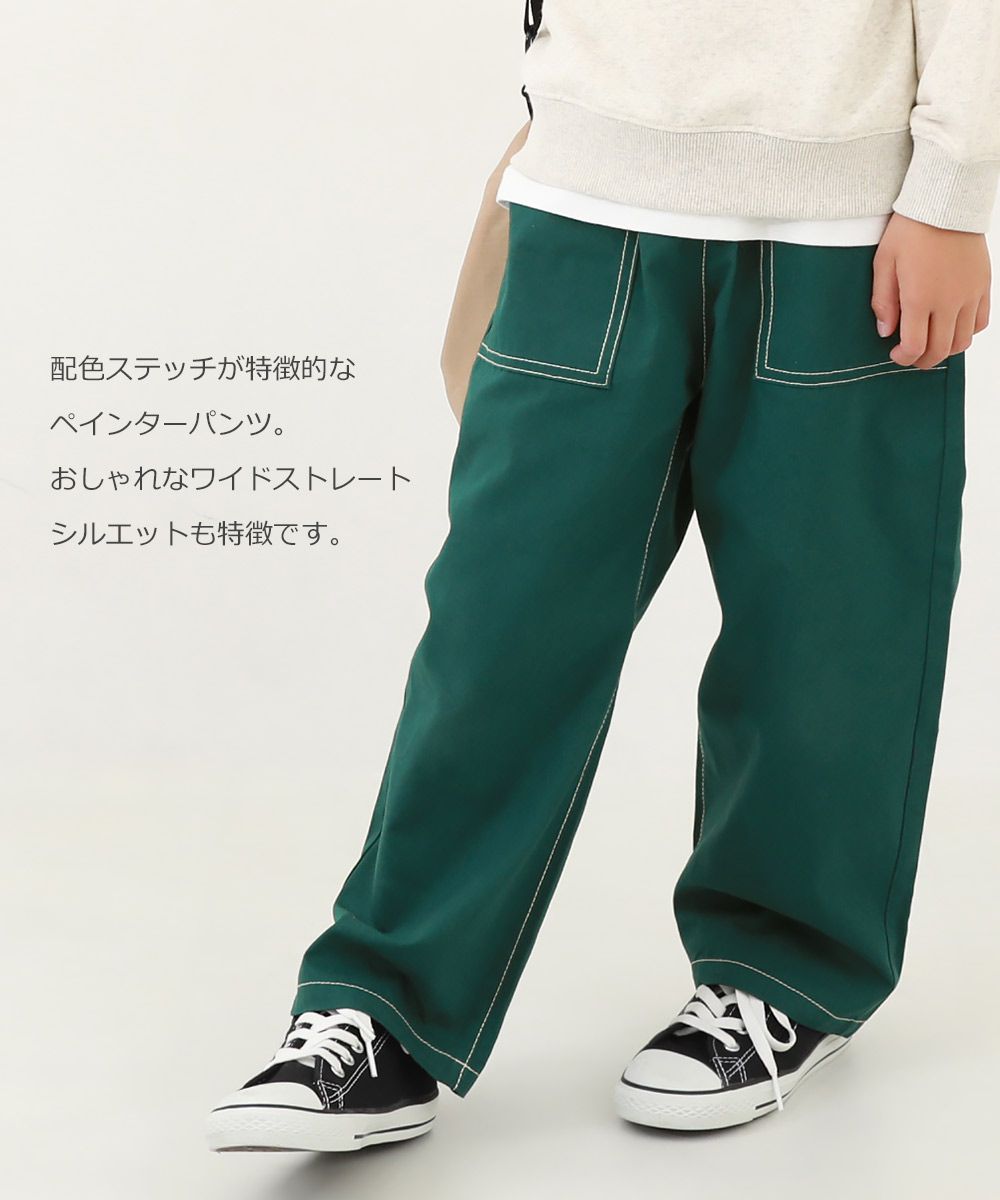 日本 devirock - 獨特縫線大口袋寬版畫家褲-卡其｜媽咪愛