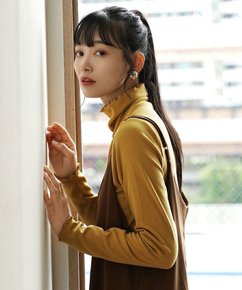 日本 zootie - 舒膚羅紋彈性刷毛薄長袖上衣-高領-祖母綠｜媽咪愛