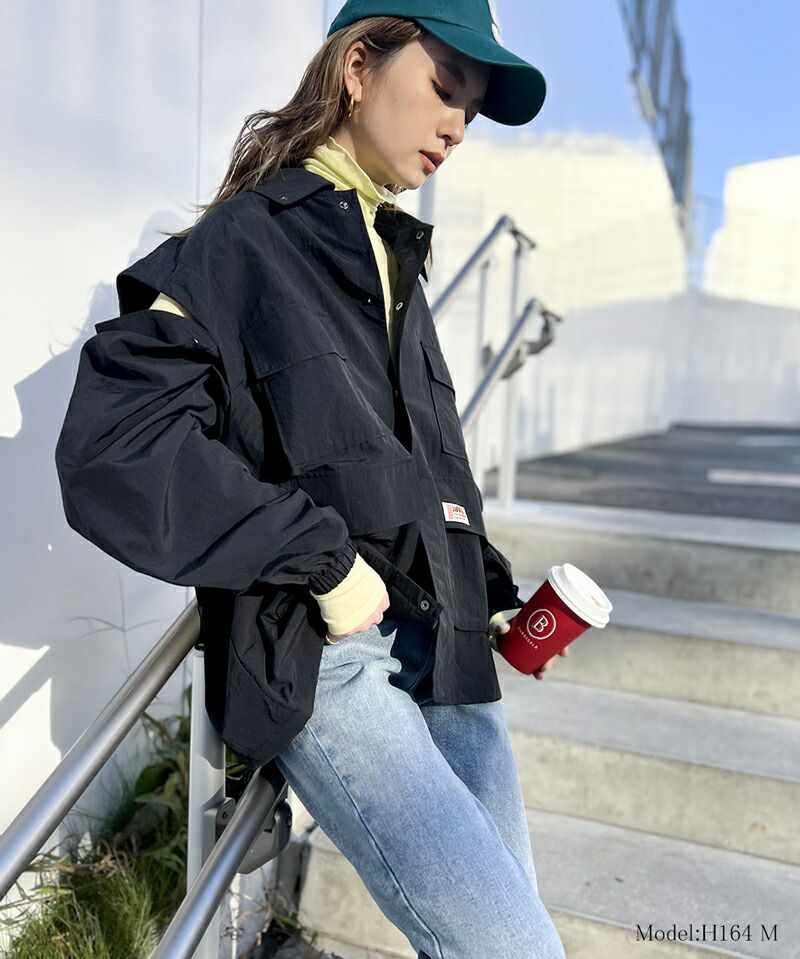 日本 Classical Elf - Java聯名 2WAY工裝感輕量休閒薄外套-軍綠｜媽咪愛