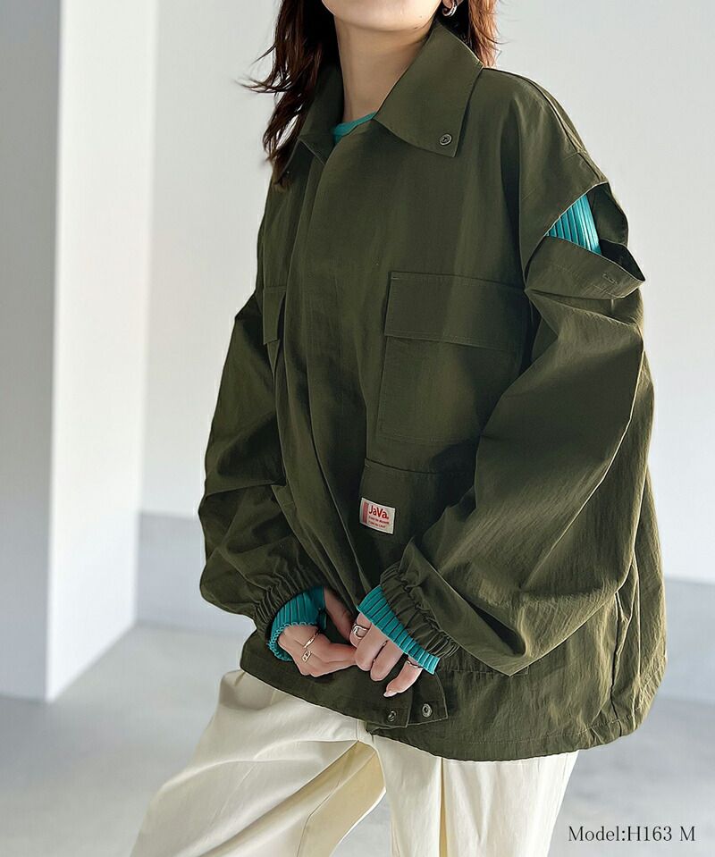 日本 Classical Elf - Java聯名 2WAY工裝感輕量休閒薄外套-卡其｜媽咪愛