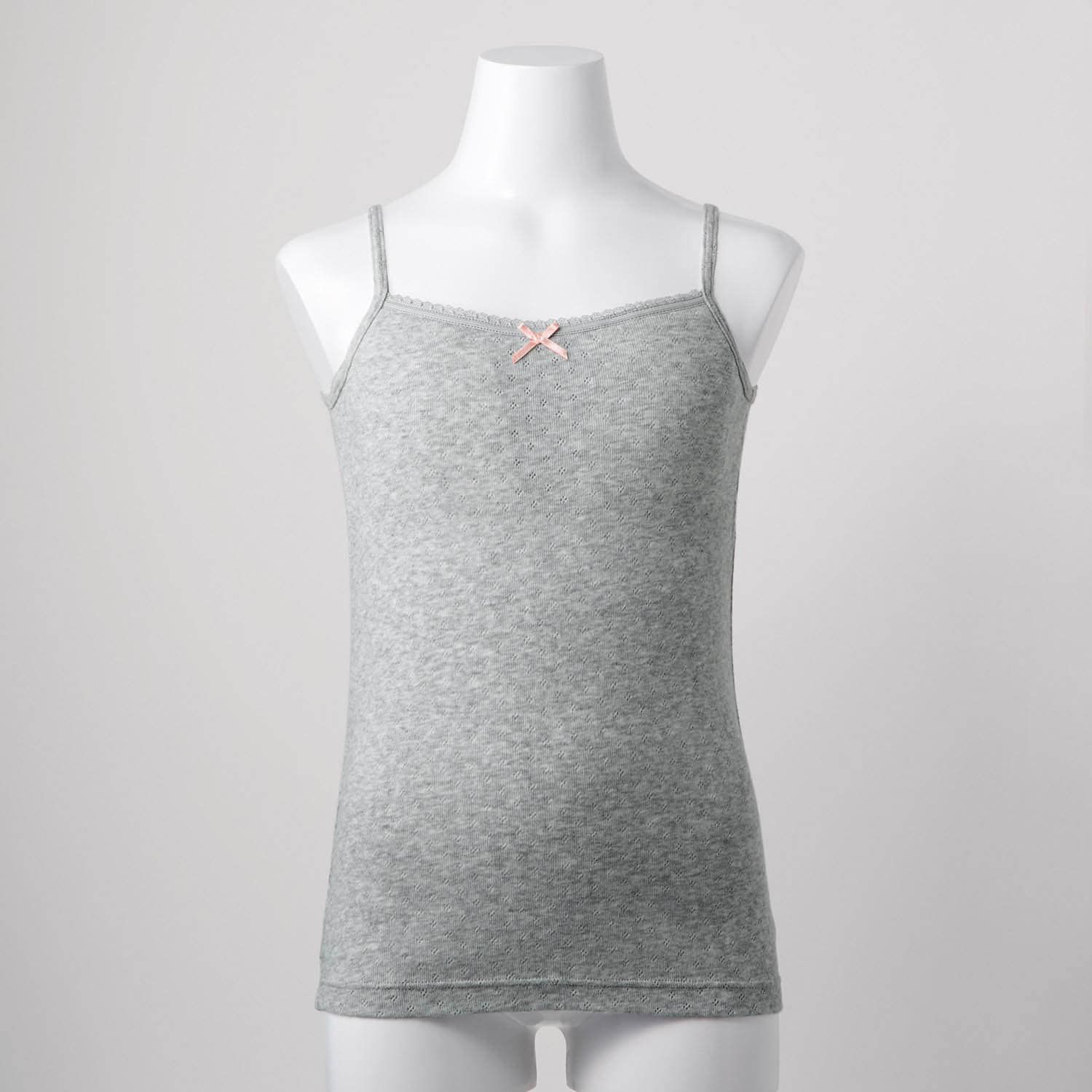 日本 Hummingchouchou - 100%棉 雙層布少女內搭/小背心-細肩帶款-米白｜媽咪愛