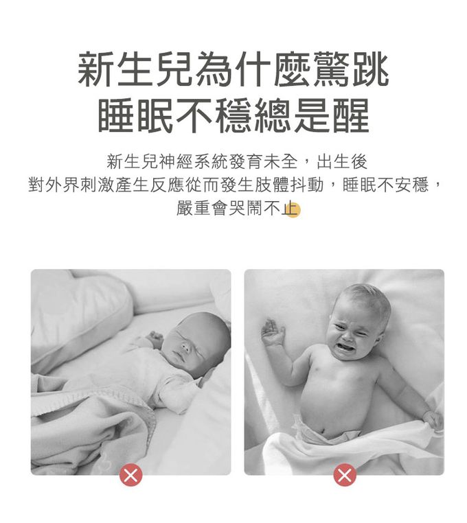 JoyNa - 全棉新生兒懶人包巾 雙頭拉鍊 四季可用-企鵝之旅 (65*35cm)｜媽咪愛