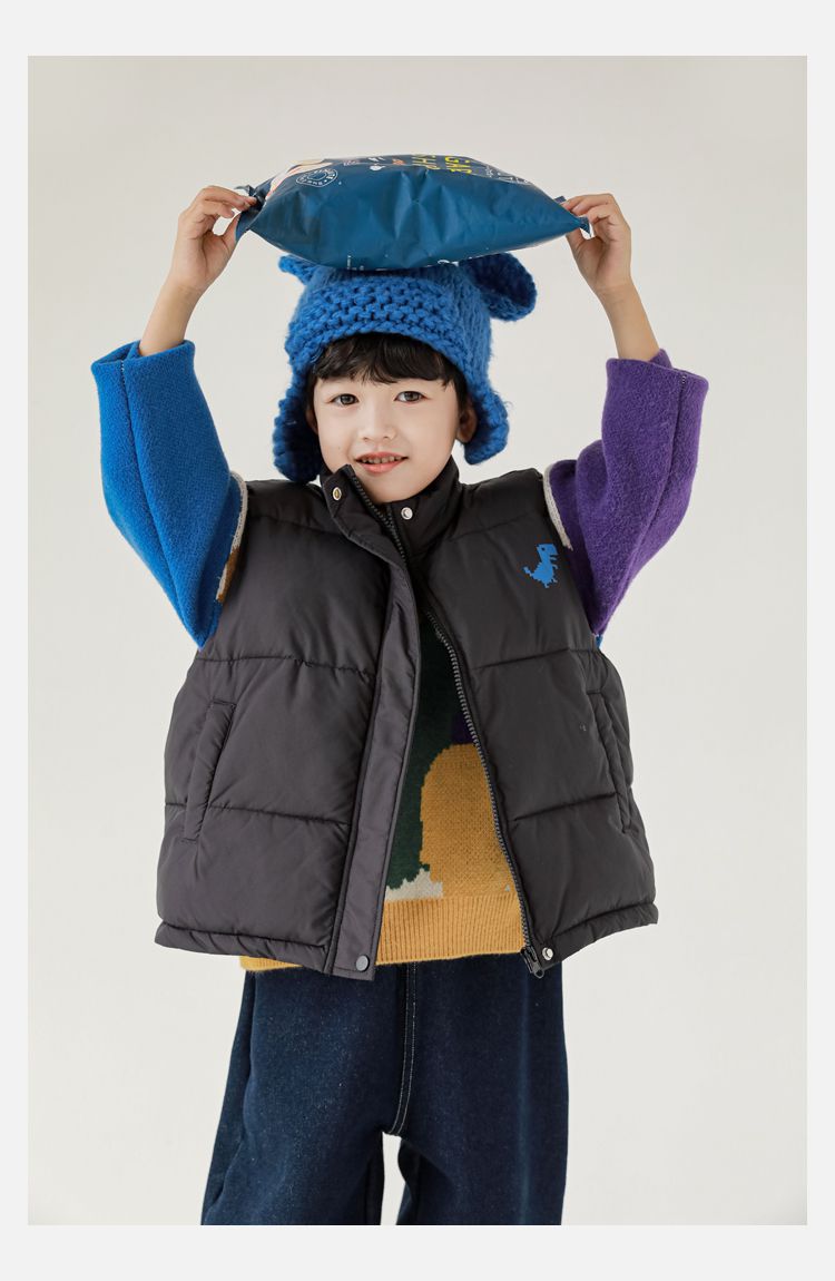 TONGMO - 落肩圓領拼色針織長袖毛衣-杏+藍+紫+黃｜媽咪愛