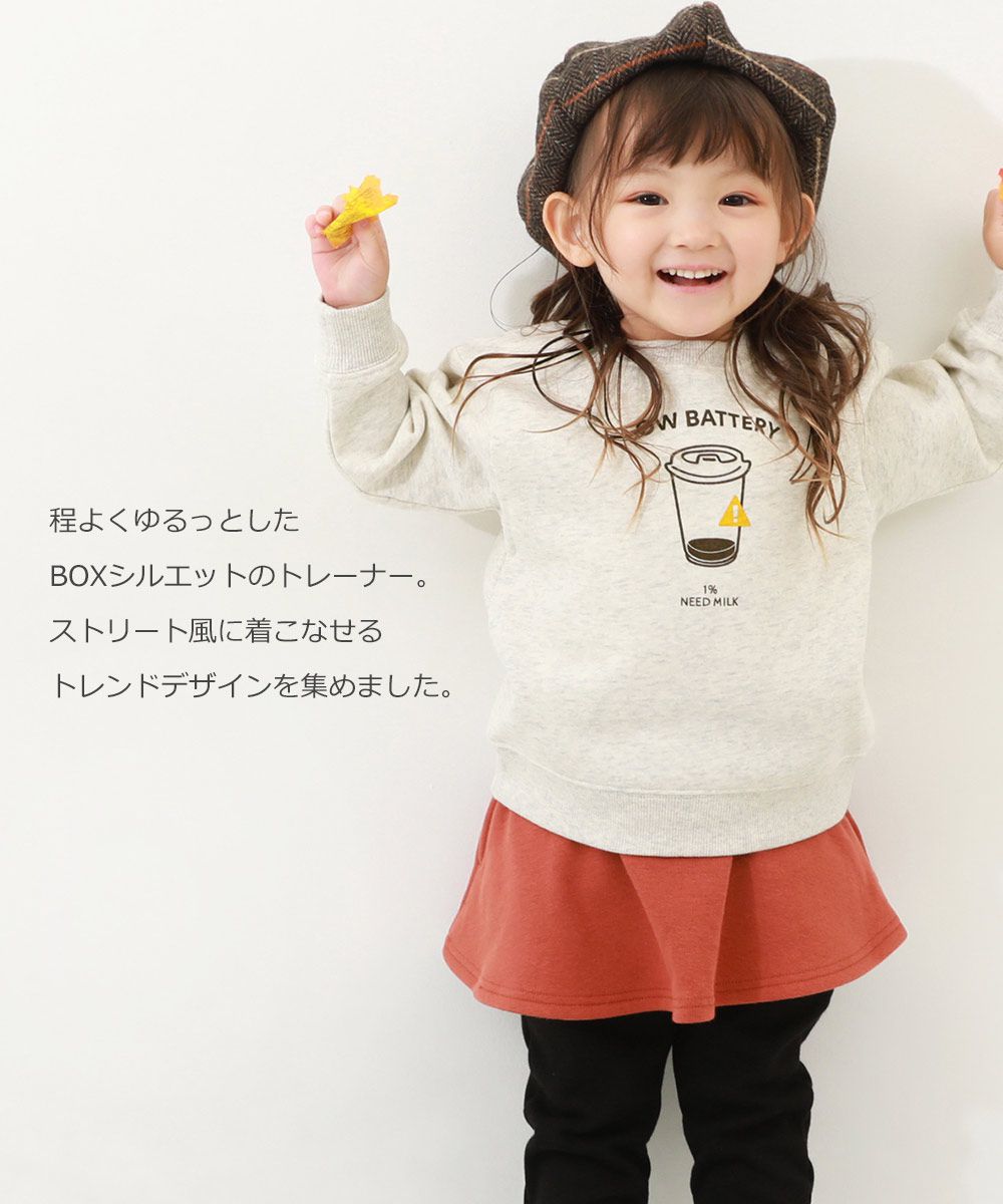 日本 devirock - [推薦定番]裏起毛印花長袖上衣-背後Attention-紫羅蘭｜媽咪愛