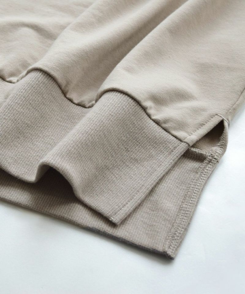 日本 zootie - konare裏毛 百搭圓領長袖洋裝-條紋-黑x白｜媽咪愛