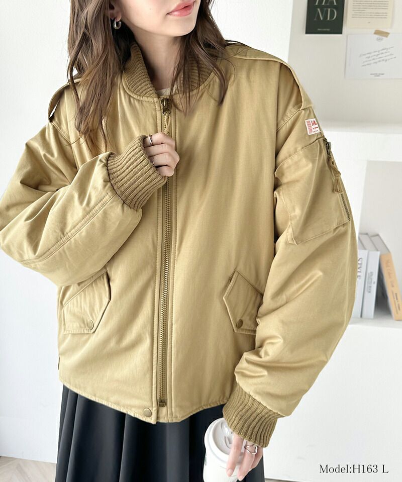 日本 Classical Elf - Java聯名 MA-1飛行中性風夾克-軍綠｜媽咪愛