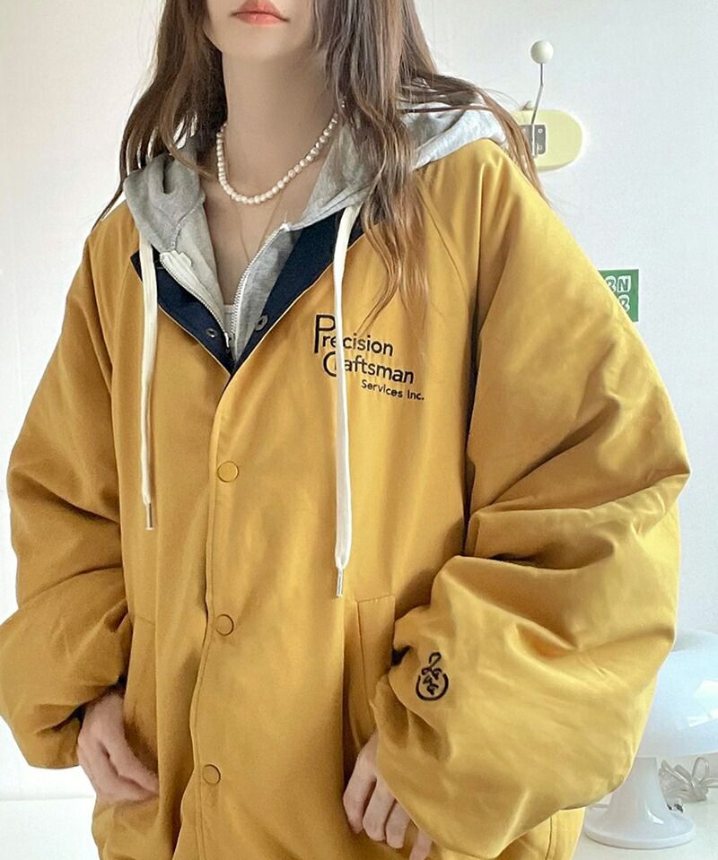 日本 Classical Elf - Java聯名 LOGO刺繡防風鋪棉休閒外套-米杏｜媽咪愛