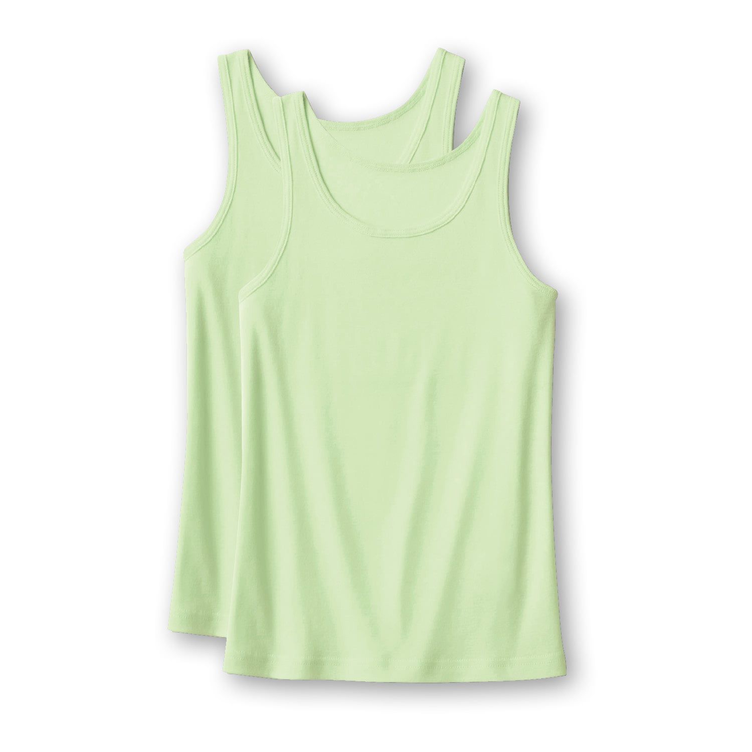 日本 Hummingchouchou - 100%棉 雙層布少女內搭/小可愛2件組-坦克背心款-米白｜媽咪愛