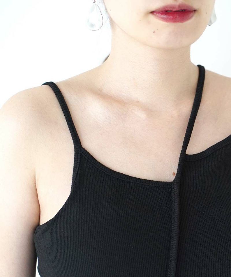 日本 zootie - 不規則拼接細肩帶無袖內搭/小可愛(附bra)-黑｜媽咪愛