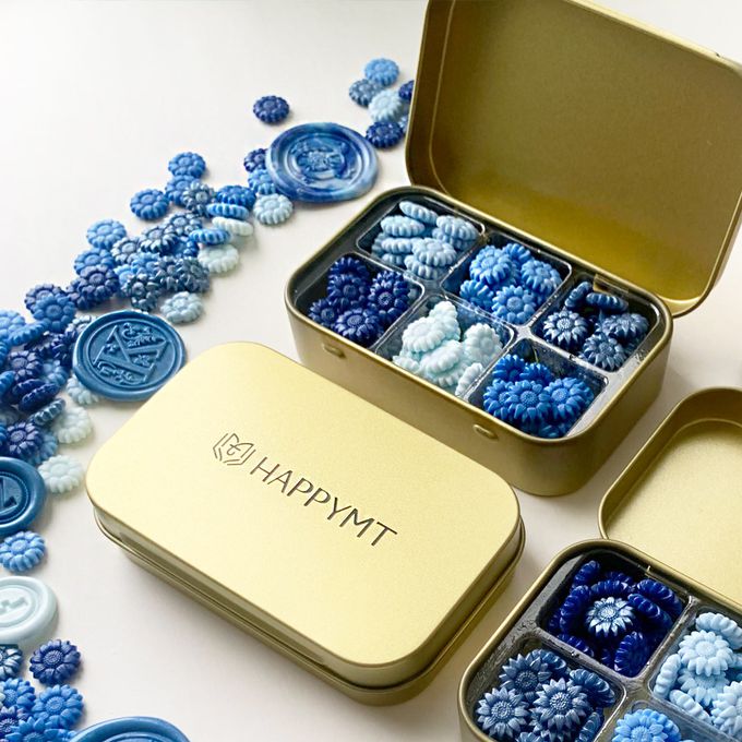 HAPPYMT - 花朵蠟粒糖果盒-藍美莓-藍色系｜媽咪愛