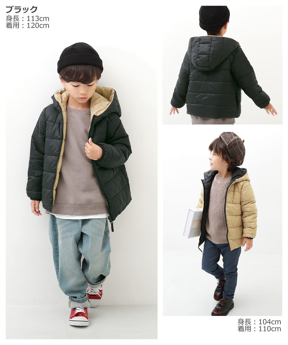 日本 devirock - 2WAY防風輕量保暖科技羽絨外套-軍綠x黑｜媽咪愛