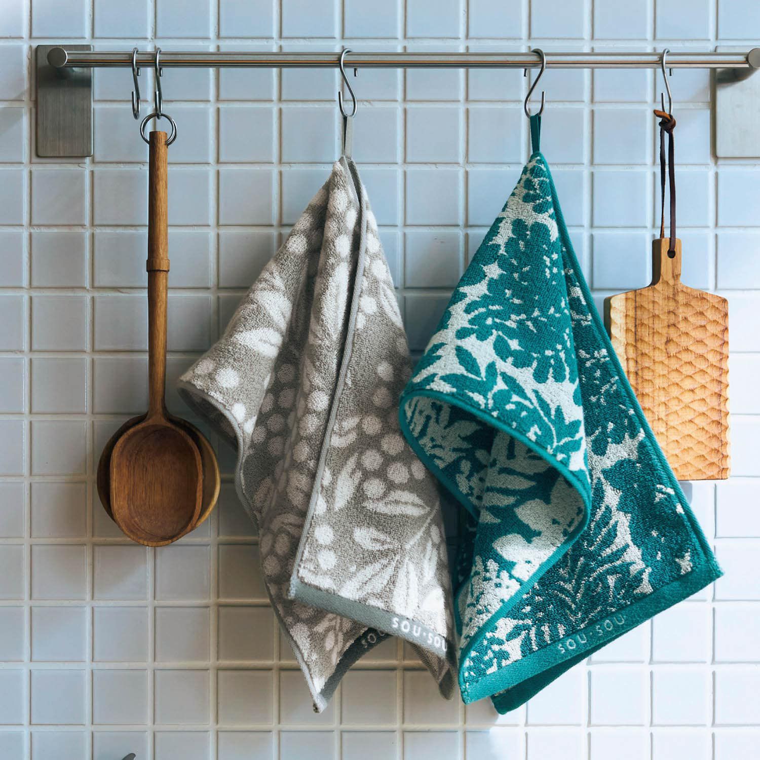 SOU·SOU - 日本製抗菌加工今治廚房毛巾-寶石綠 (22x72cm)｜媽咪愛