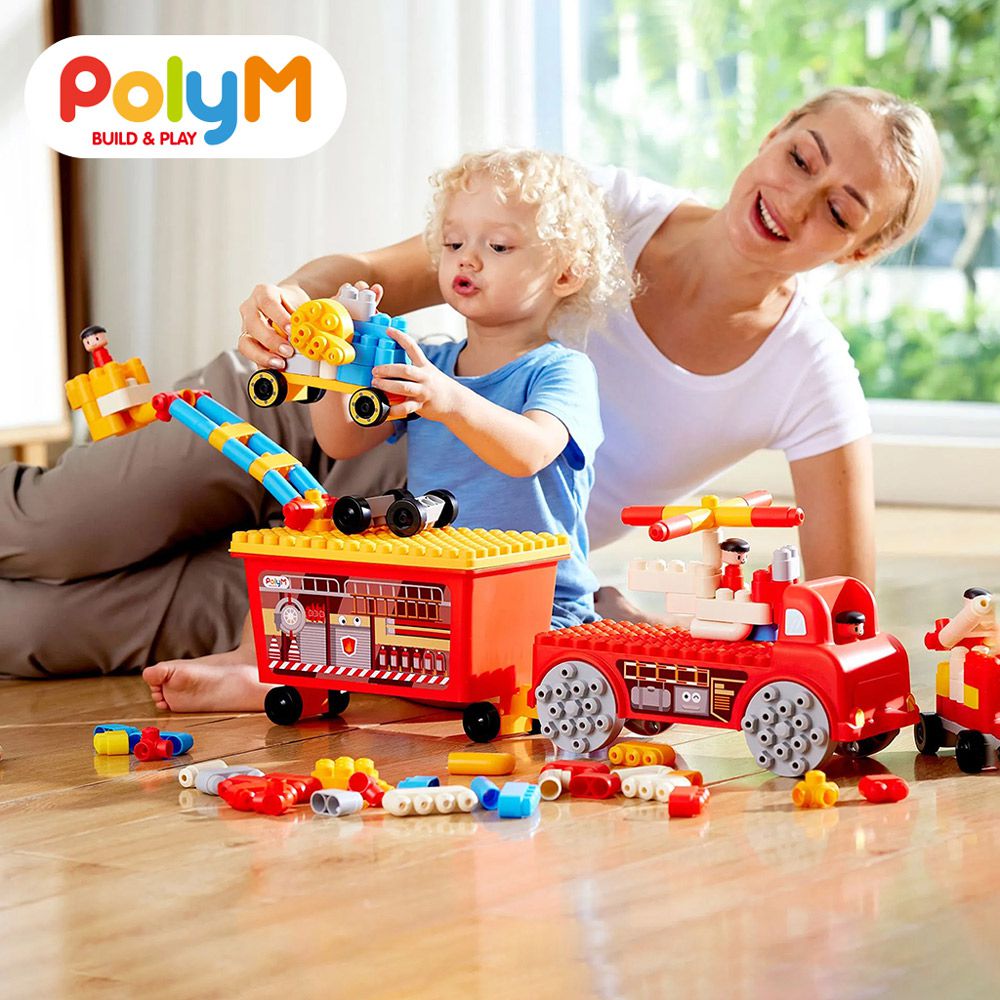 德國PolyM - 消防卡車積木組｜媽咪愛